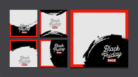 블랙 프라이데이 판매를 위한 소셜 미디어 게시물 템플릿 무료 벡터