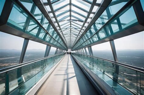 premium photo skybridge made of glass and steel modern structure and