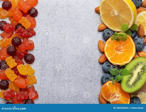 Chewable Gummy Vitamins And Fruits Stock Image Image Of Gourmet