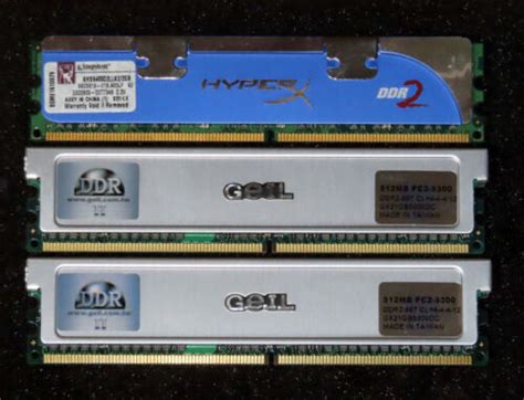 Geil 1gb Ddr2 Pc2 5300 667mhz Kingston Hyperx 1gb Pc2 6400 800mhz