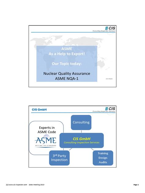 Asme As A Help To Export Our Topic Today Nuclear Quality Assurance