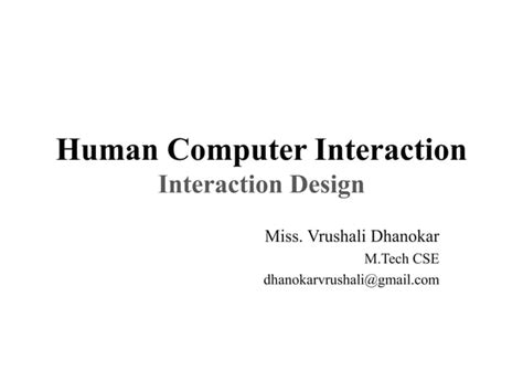 human computer interaction interaction design pptx