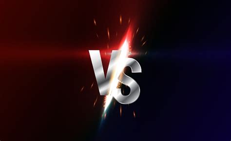 화면 과 비교 Vs 전투 헤드 라인 레드와 블랙 팀 사이의 충돌 결투 대결 싸움 경쟁 복싱 무술 전투기 경기 Dj에 대한 스톡