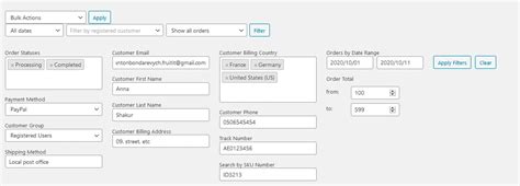 Additional Order Filters For Woocommerce Wordpress Plugin