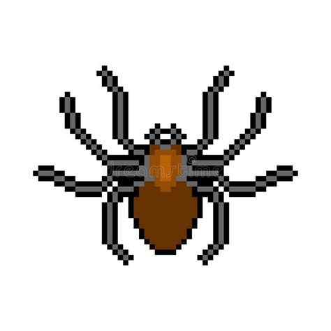 Spider Pixel Art 8 Bit Poisonous Dangerous Insect Pixelated Stock