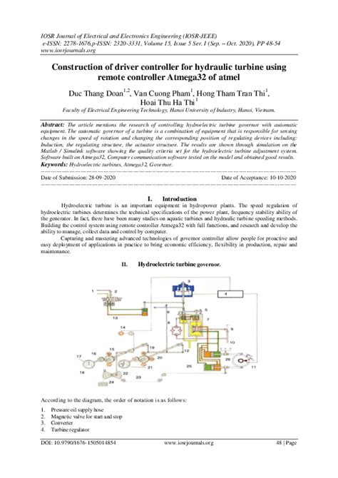 pdf construction of driver controller for hydraulic turbine using