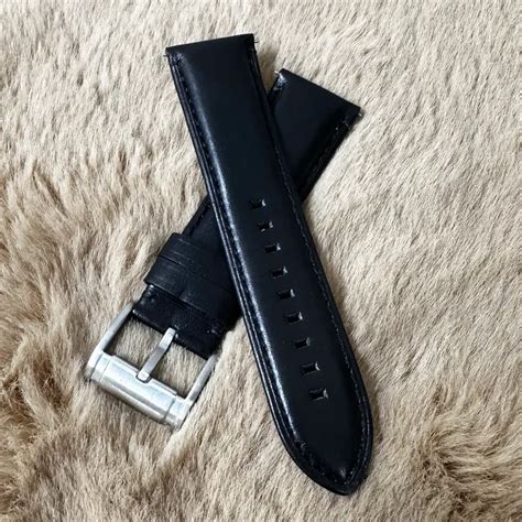Fossil 24mm Black Leather Watch Strap Craftsmanship Timepieces Watch