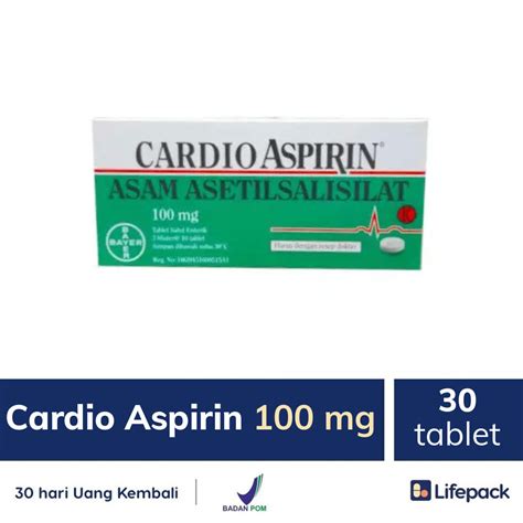 Cardio Aspirin 100 Mg 30 Tablet Aspirin Mengencerkan Darah