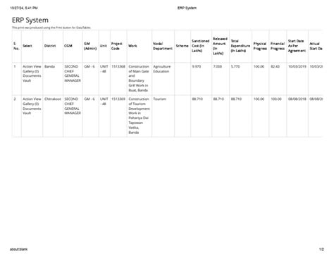 Erp System This Print Was Produced Using The Print Button For