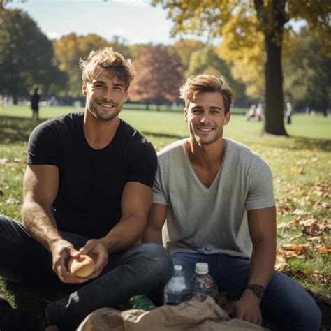 Premium Photo Cinematic Still Captivating Contrast Between The Handsome Blond Jock And His