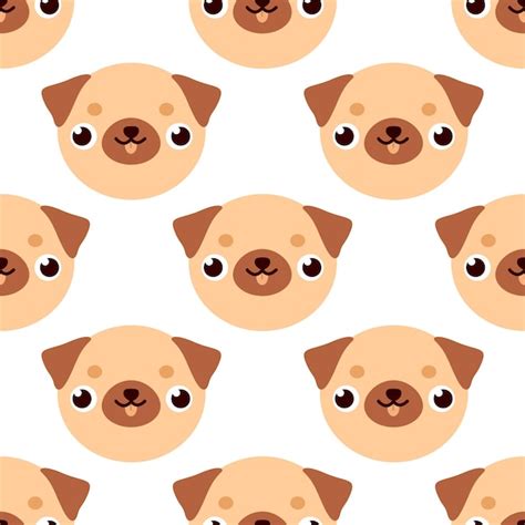 Premium Vector Funny Pug Pattern