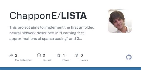 Github Chapponelista This Project Aims To Implement The First Unfolded Neural Network