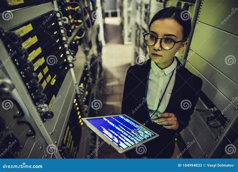 Woman In Data Centre Stock Image Image Of Digital Person 104994833