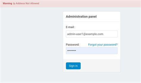 Admin IP Restriction