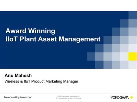 Award Winning Iiot Plant Asset Management Ppt