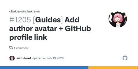 Guides Add Author Avatar Github Profile Link · Issue 1205 · Chakra Uichakra Ui · Github