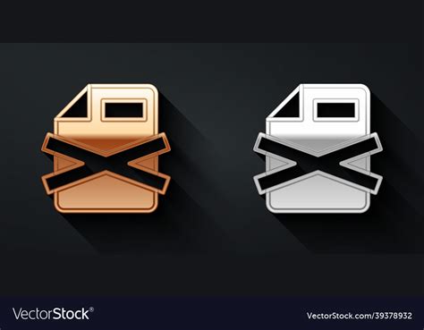 Gold And Silver Delete File Document Icon Isolated