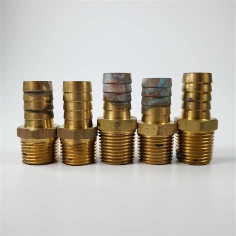 12 Inch Male Npt X 58 Inch Hose Barb Straight Brass Fitting Lot Of
