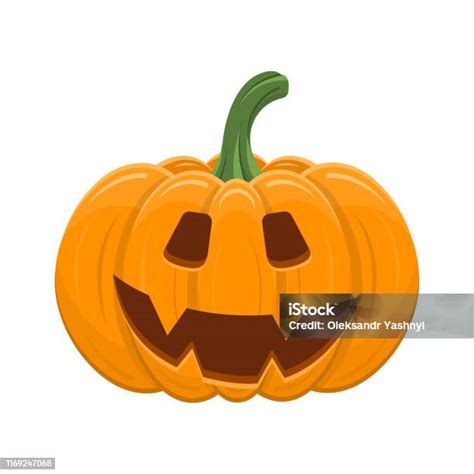 흰색 배경에 고립 된 할로윈 호박 미소 재미있는 얼굴만화 오렌지 호박 할로윈 가을 휴일의 주요 상징 모든 디자인에 대한 벡터