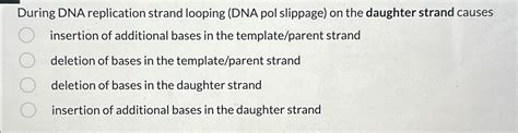 Solved During Dna Replication Strand Looping Dna Pol