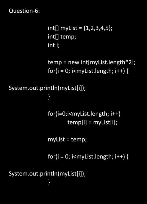 Solved Question 1 What Is The Output Of The Following Code