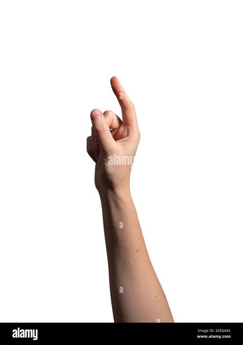 Female Hand Pointing Upward With Index Finger Extended Gesture