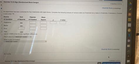Solved Ns Exercise 1323 Algo Randomized Block Design