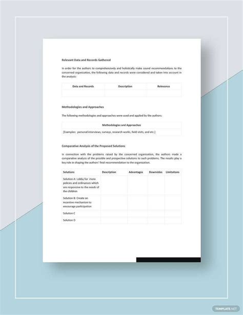 Recommendation Report Template