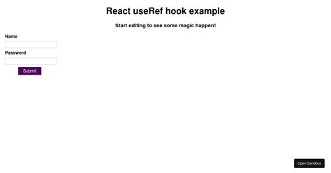 React Useref Hook Example Codesandbox
