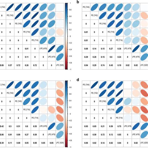 Correlation Analysis Showing P Values And Correlation Coefficients