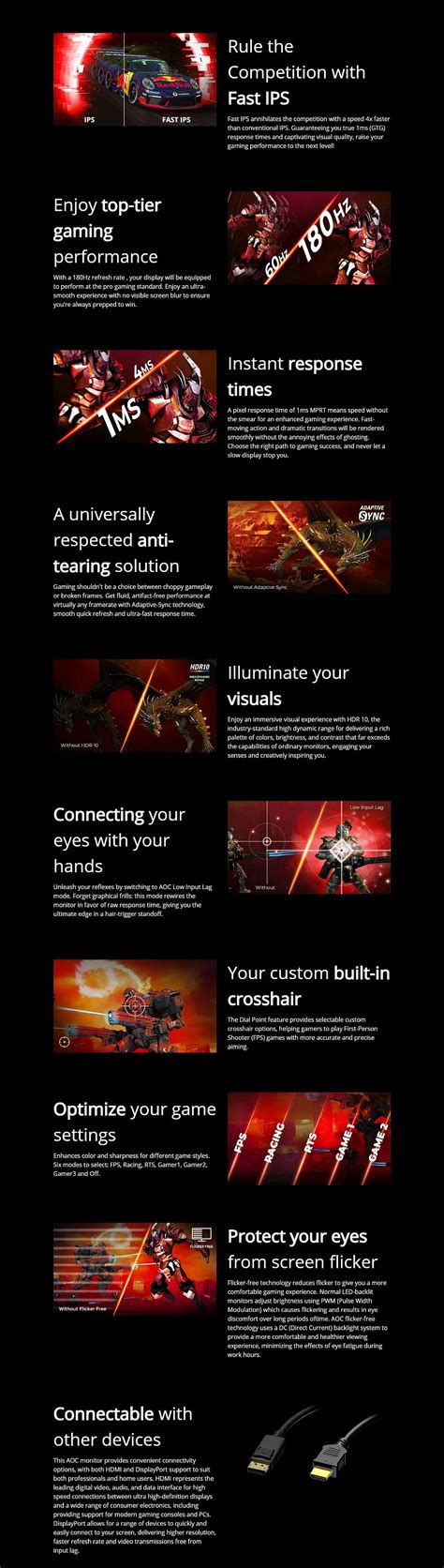 AOC G IPS FHD Ms Hz HDR Monitor