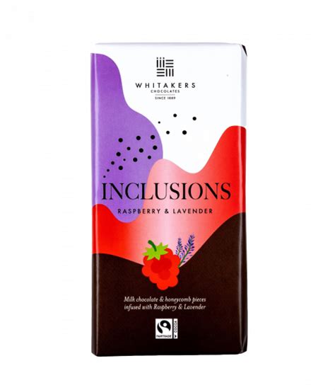 Raspberry And Lavender Milk Chocolate Inclusions Bar 90g Thechocolateboxholmfirth
