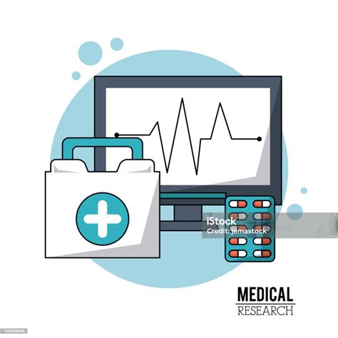 아이콘 펄스 모니터링 및 응급 처치 키트와 약 색 포스터 의료 연구 1위에 대한 스톡 벡터 아트 및 기타 이미지 1위 건강