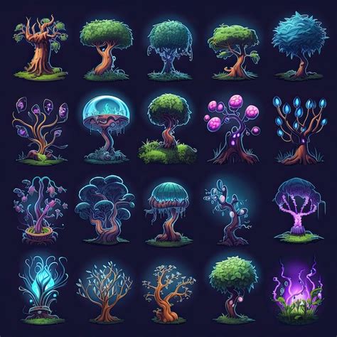 Premium AI Image Background Game Magic Tree Ai Generated Forest Landscape Fairy Fantastic