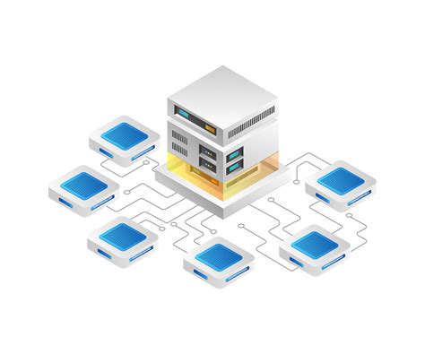 Flat Isometric 3d Illustration Concept Of Server Big Data Storage Network 17310918 Vector Art At