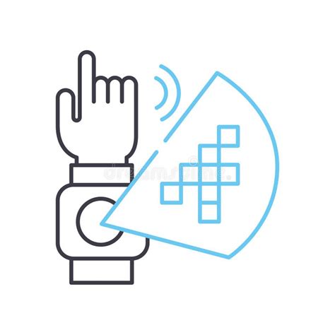 Holographic Communication Line Icon Outline Symbol Vector Illustration Concept Sign Stock