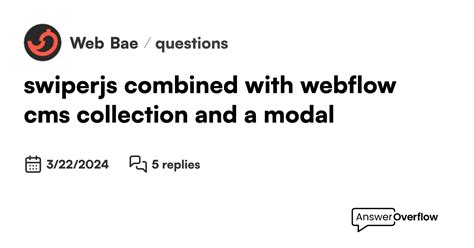 Swiperjs Combined With Webflow Cms Collection And A Modal Web Bae