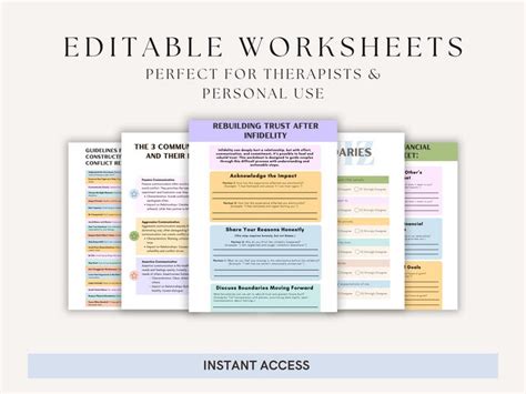 Couples Therapy Worksheet Bundle Relationship Counseling Tools Etsy