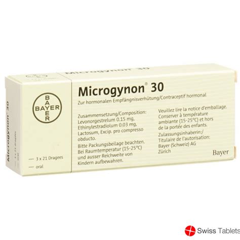 Buy Online Microgynon 30 3x21 Dragees At Swiss Tablets