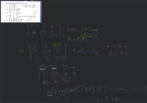 3 without expanding determinants prove that i ∣∣ 111 abc b cc aa b ∣∣