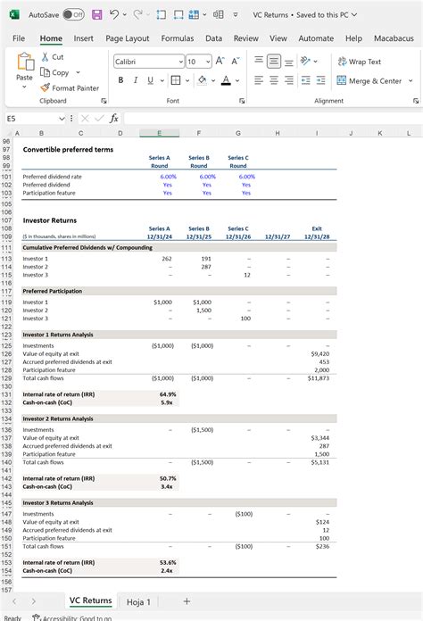 Venture Capital Financial Model Template Icrest Models
