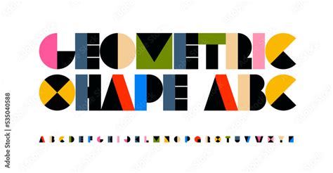 Geometric Shape Font Color Alphabet Letters Modern Logo Typography Modular Typographic Design