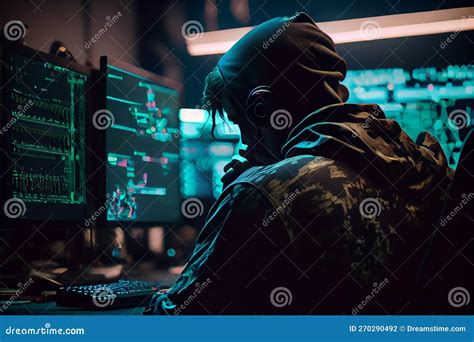 Hacker Hacks Computer Generative Ai Stock Illustration Illustration