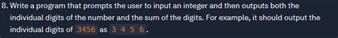 solved write a program that prompts the user to input an