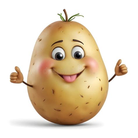 A Smiling Potato With Large Googly Eyes And A Wide Toothy Grin Stock
