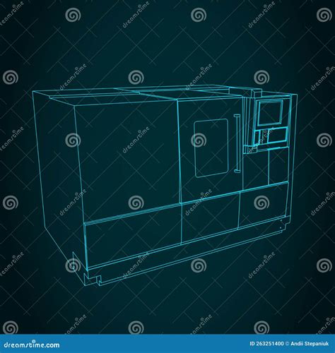 Cnc Turning Milling Machine Stock Vector Illustration Of Steel Computer 263251400