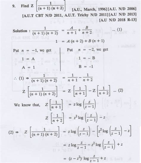 problems based on z transform of some basic functions examples
