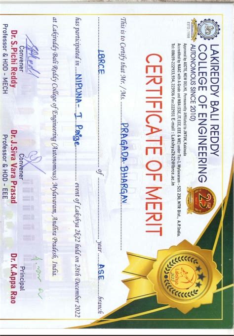 Pragada Bhargav On Linkedin Certificateofmerit Academicexcellence