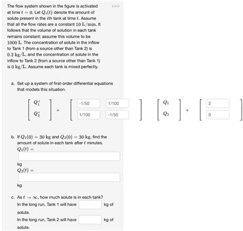 Solved The Flow System Shown In The Figure Is Activated At Chegg Com