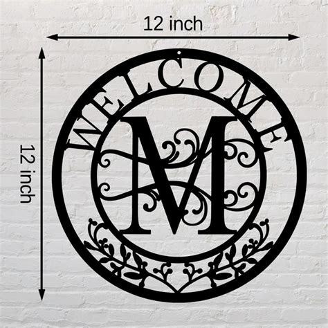 Custom Signs Outdoor Metal Metal Initial Welcome Sign Metal Monogrammed